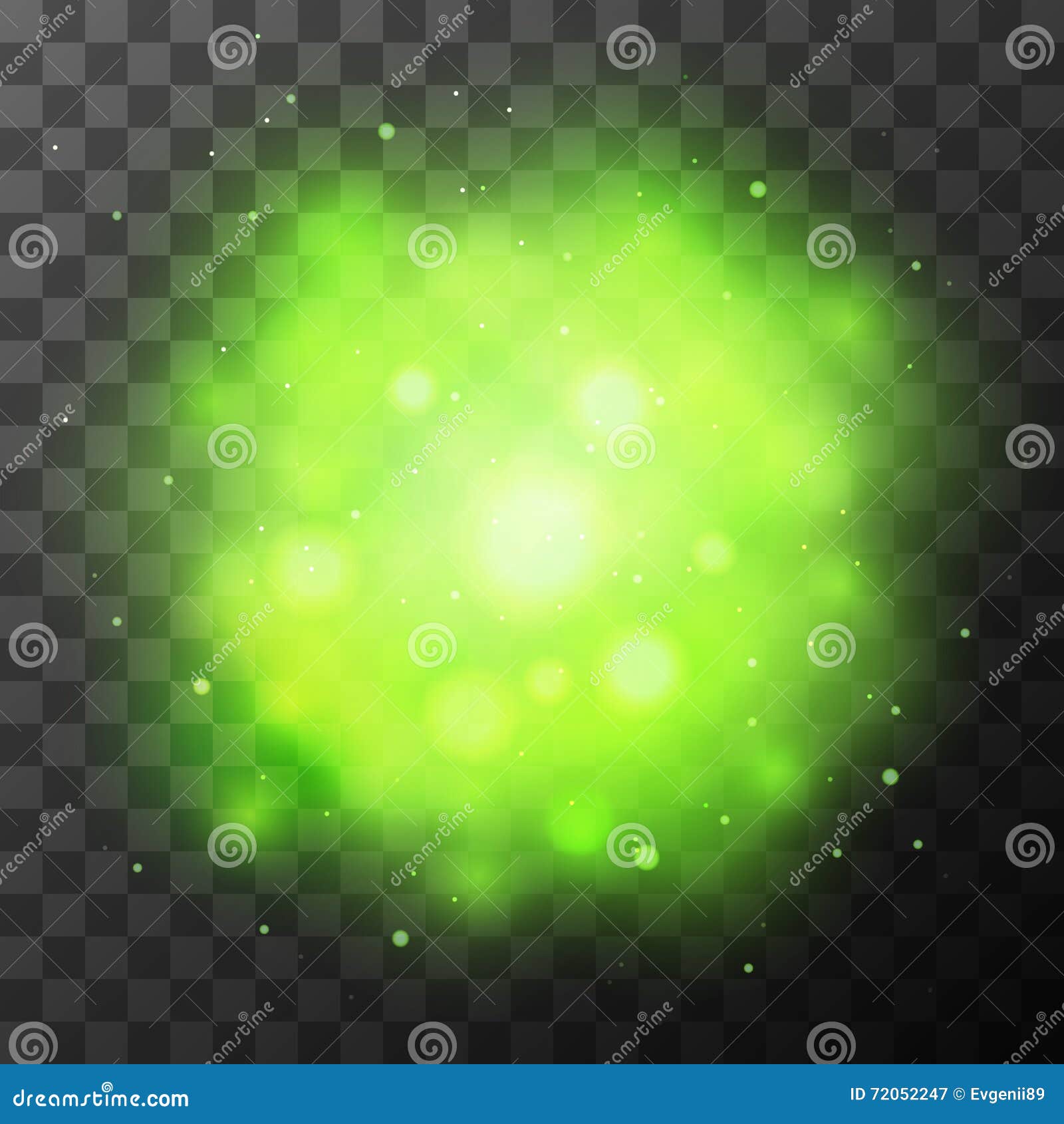 Green Bright Light, Magic Effect Stock Illustration - Illustration of ...