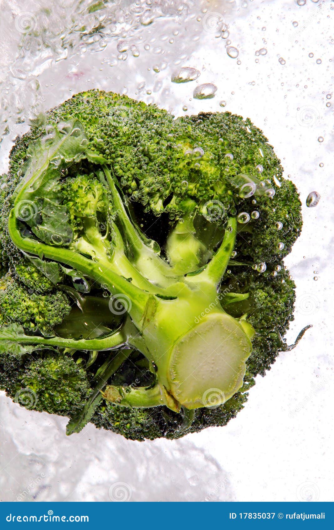 Green Broccoli Dropped into Water Stock Image - Image of isolated ...