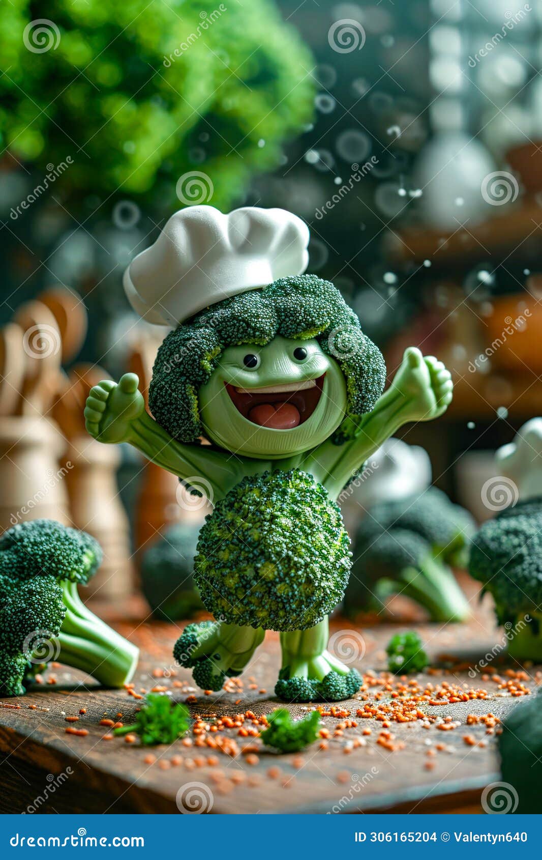 Green Broccoli Sprout Wearing Chef S Hat and Smiling. Generative AI ...