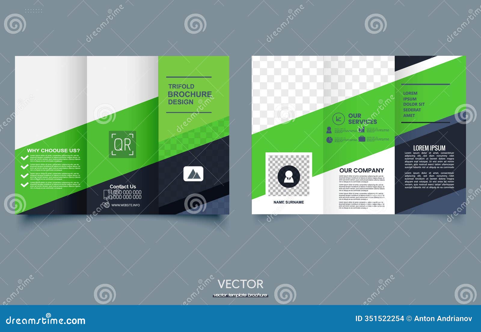Green Brochure Design, Brochure Template, Creative Tri-fold, Trend ...