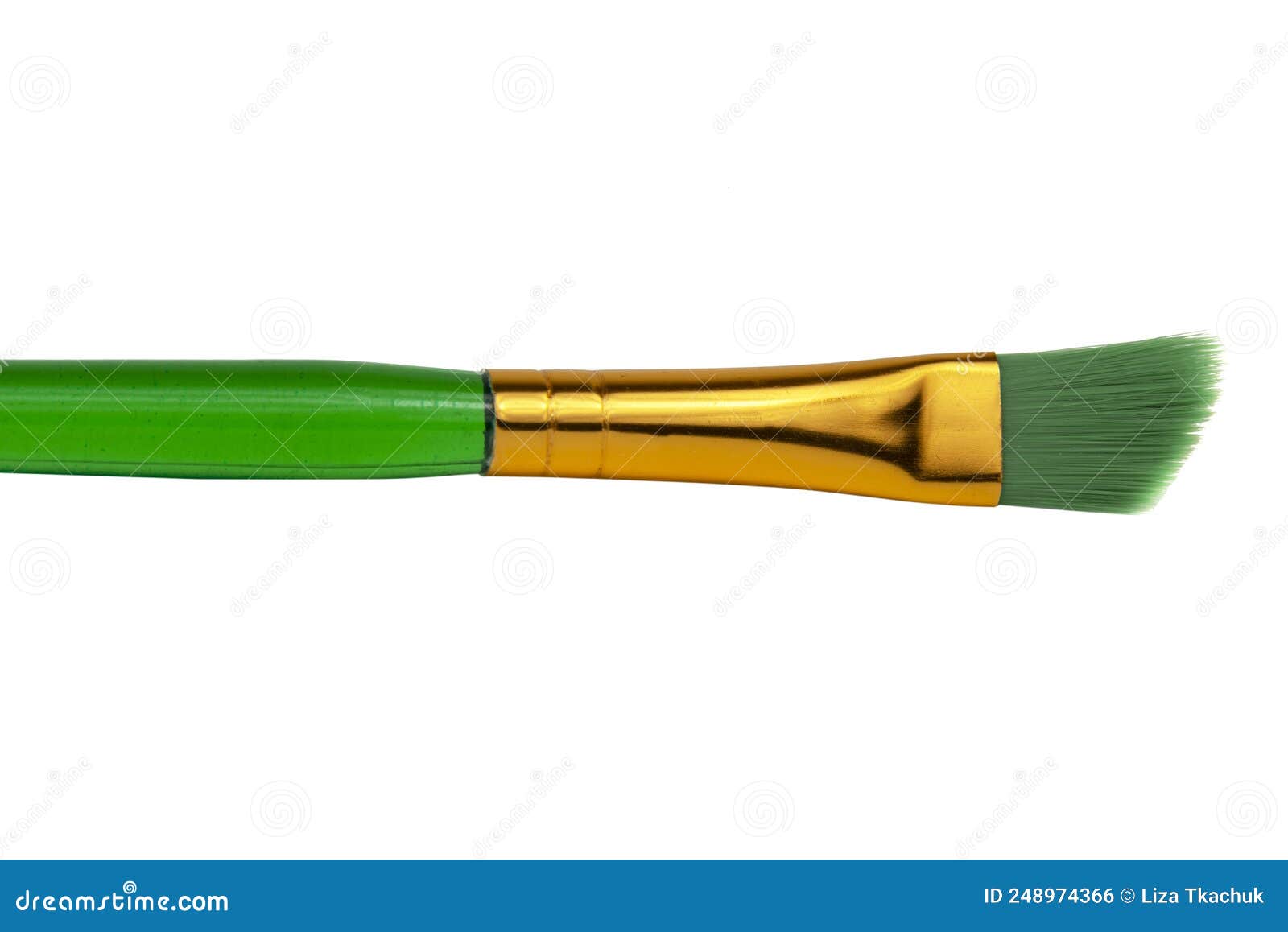 Green Brush for Paint Isolated on the White Background Stock Photo ...