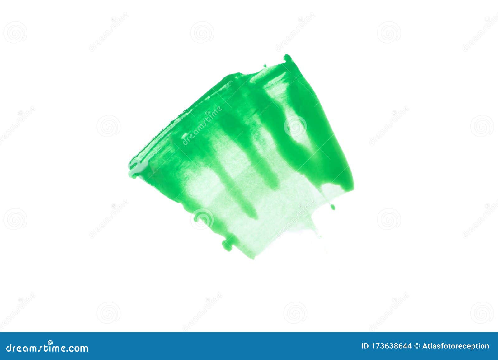 Green Brush Stroke Isolated on White Stock Photo - Image of clipping ...