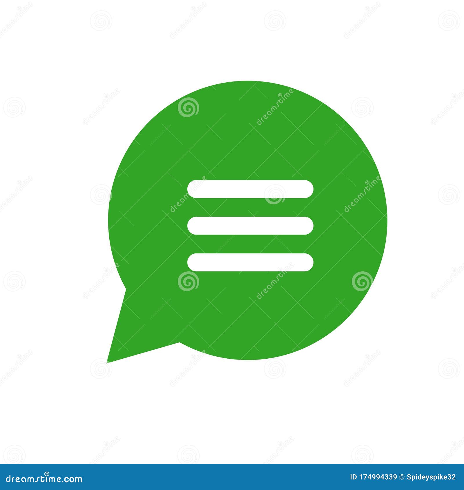 A Green Bubble with Menu Sign. Isolated Vector Illustration Stock ...
