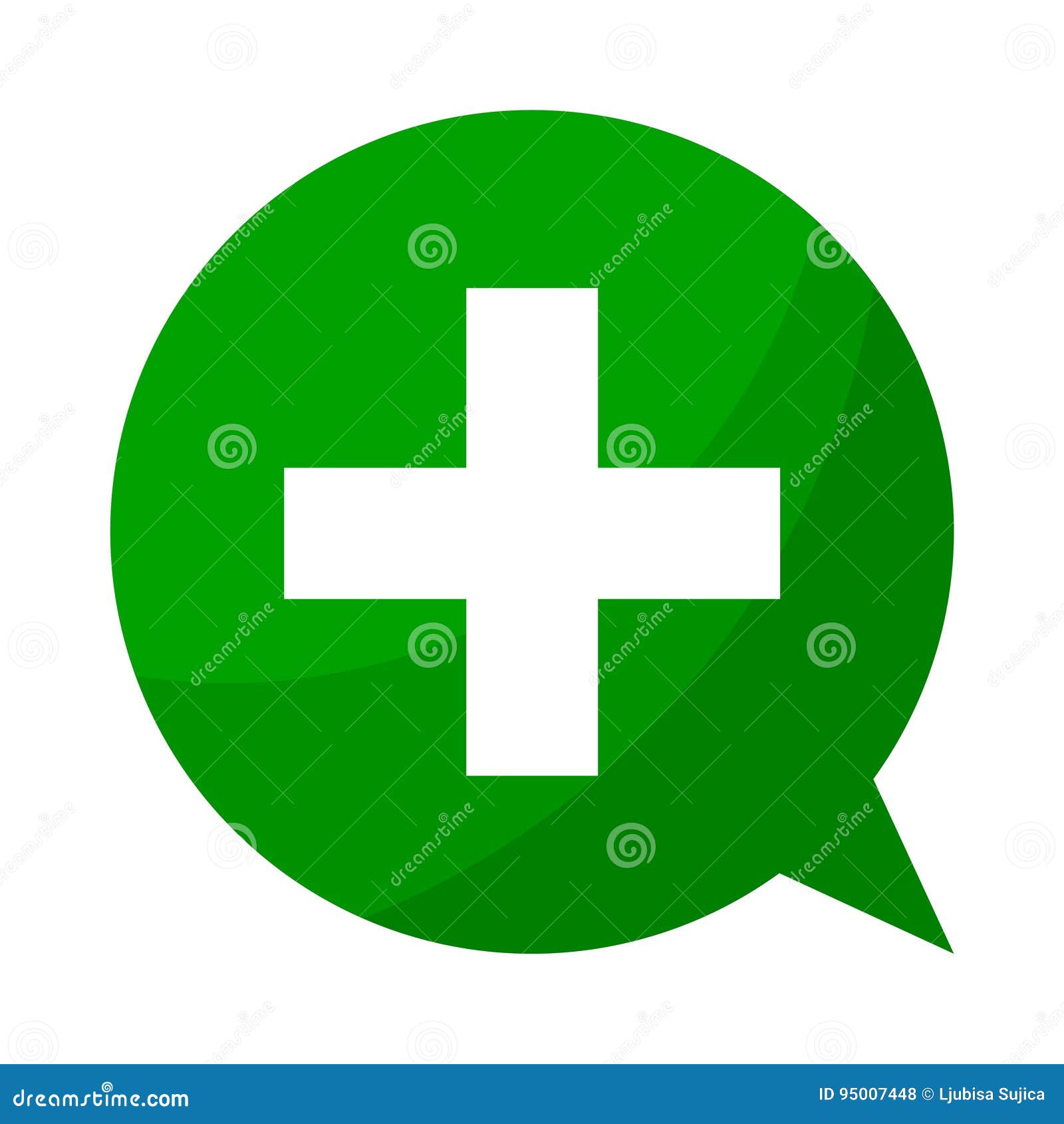 Green bubble plus stock vector. Illustration of person - 95007448