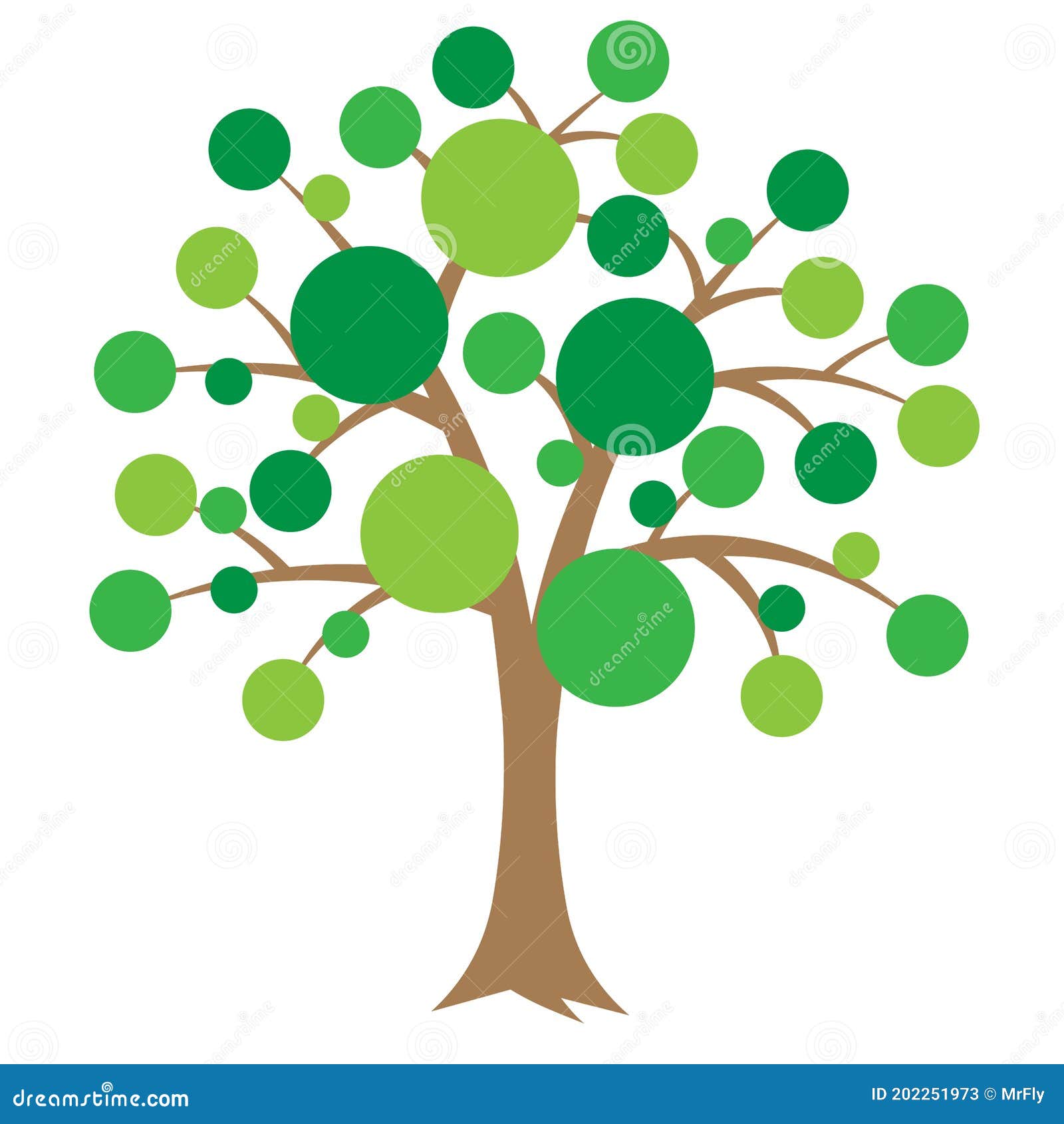Green Bubbles Communication Tree, Vector Illustration Stock Vector ...