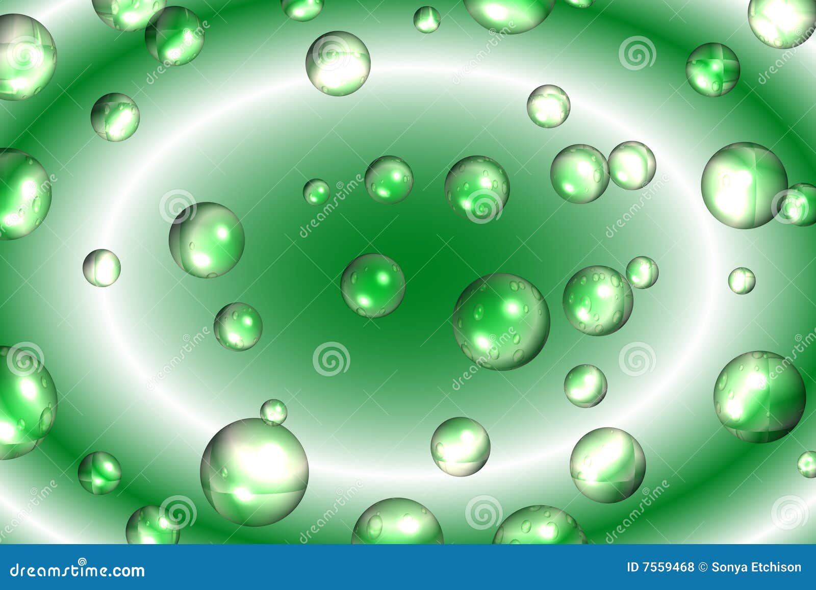 Green Bubbles and Swirl stock illustration. Illustration of digital ...