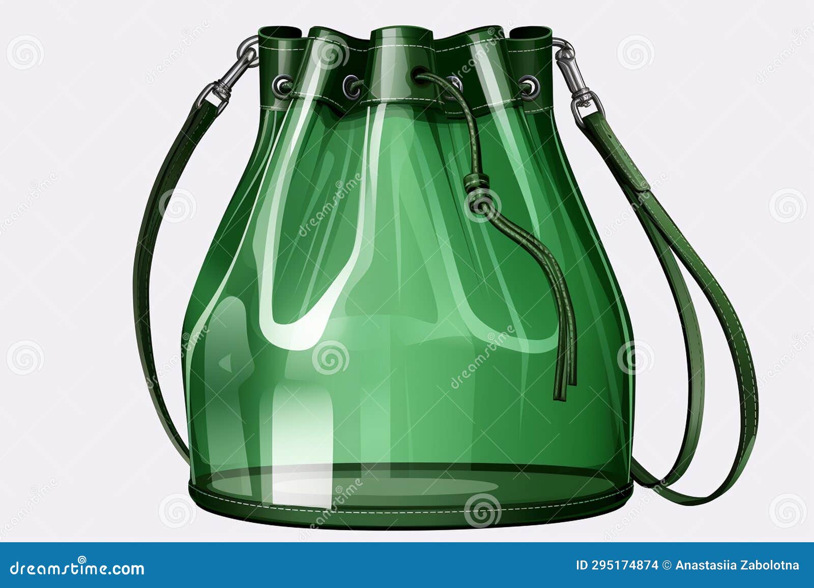 Green Bucket Bag On Transparent Background Stock Photography ...