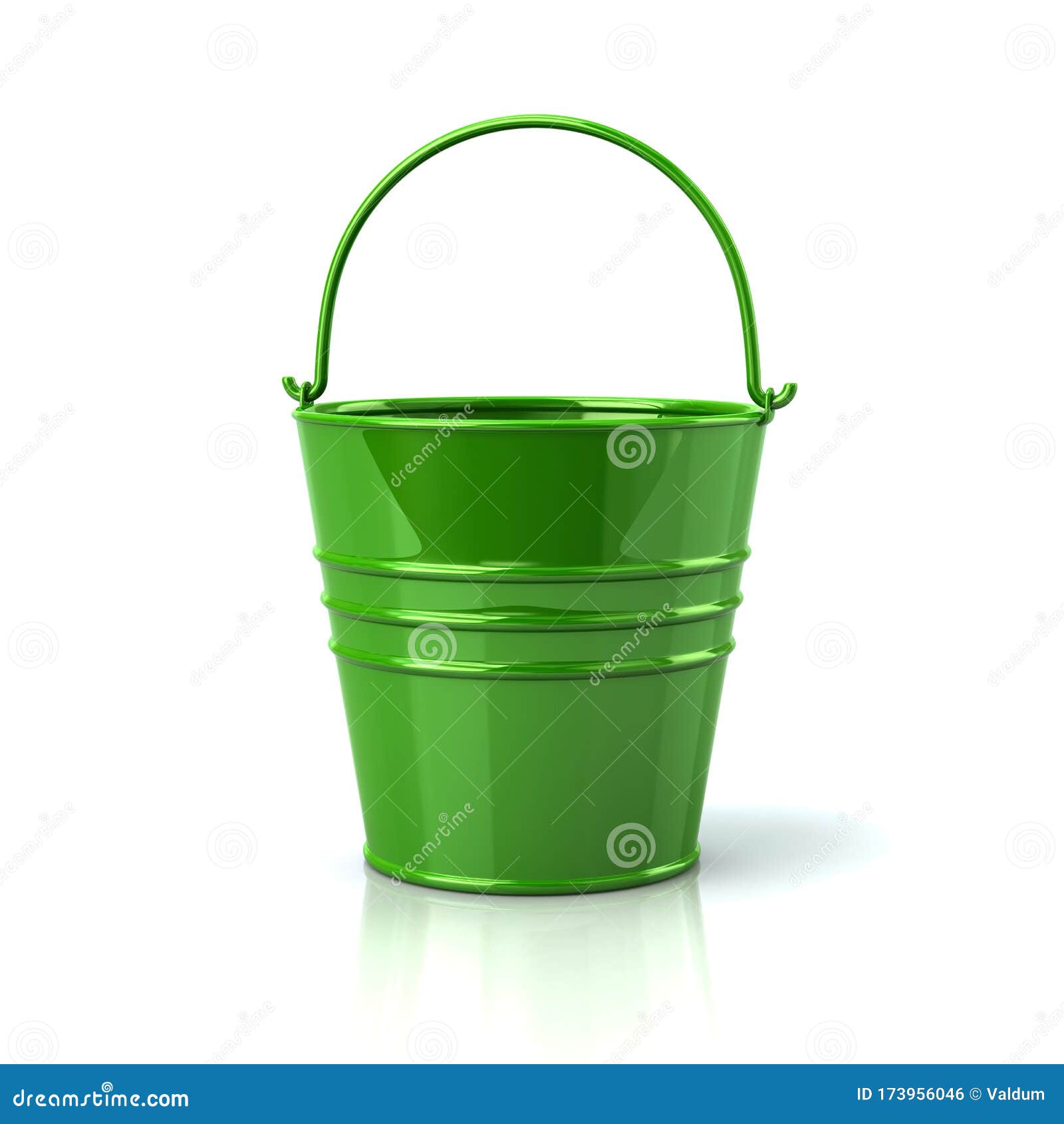 Green Bucket with Handle 3d Illustration Stock Illustration ...