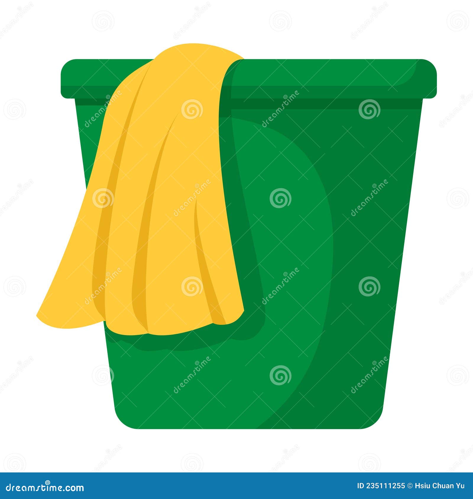 Green Bucket and Yellow Rag Stock Vector - Illustration of design ...