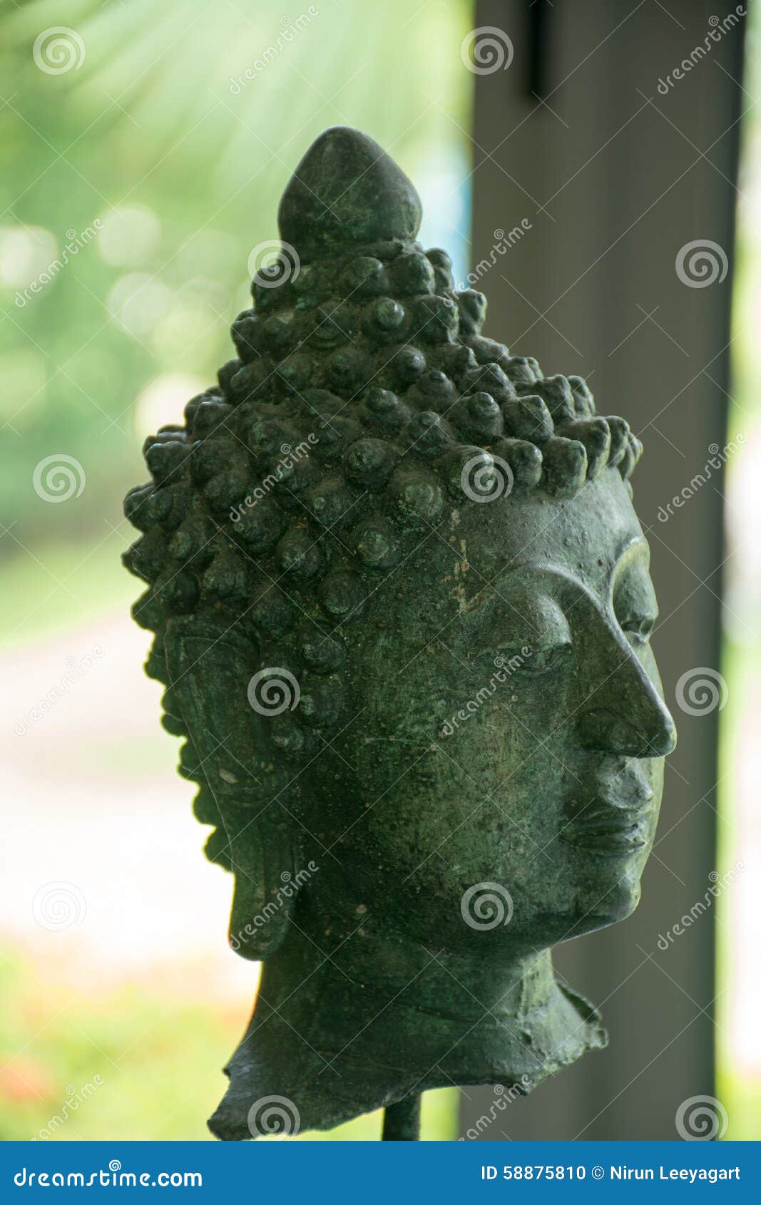Green Buddha head stock photo. Image of religious, ancient - 58875810