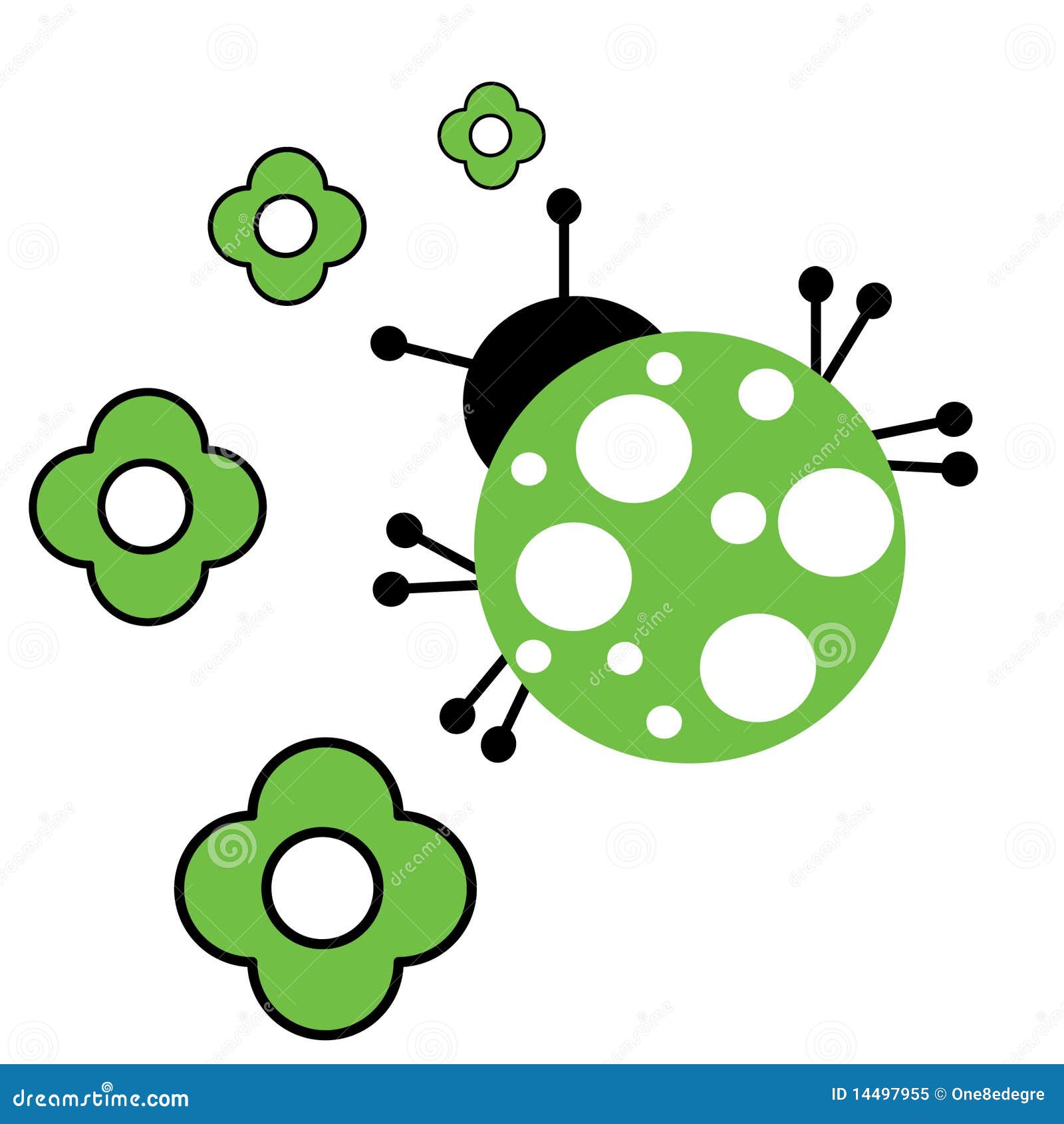 Green bug stock vector. Illustration of small, beautiful - 14497955