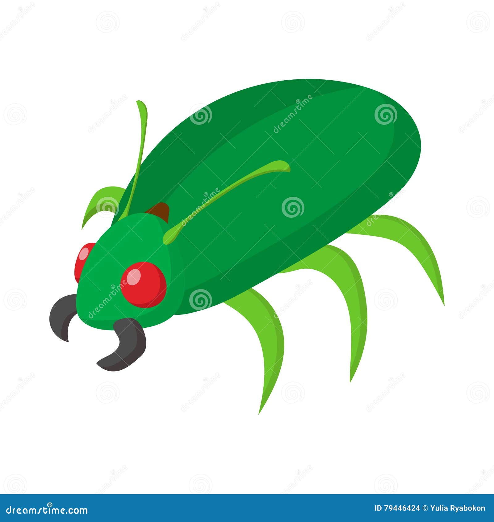 Green Bug Icon, Cartoon Style Stock Vector - Illustration of safety ...