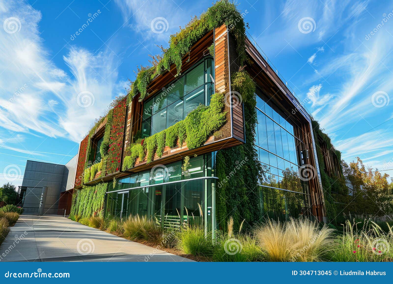 Green Building with Energy-efficient Design and Materials Stock Image ...
