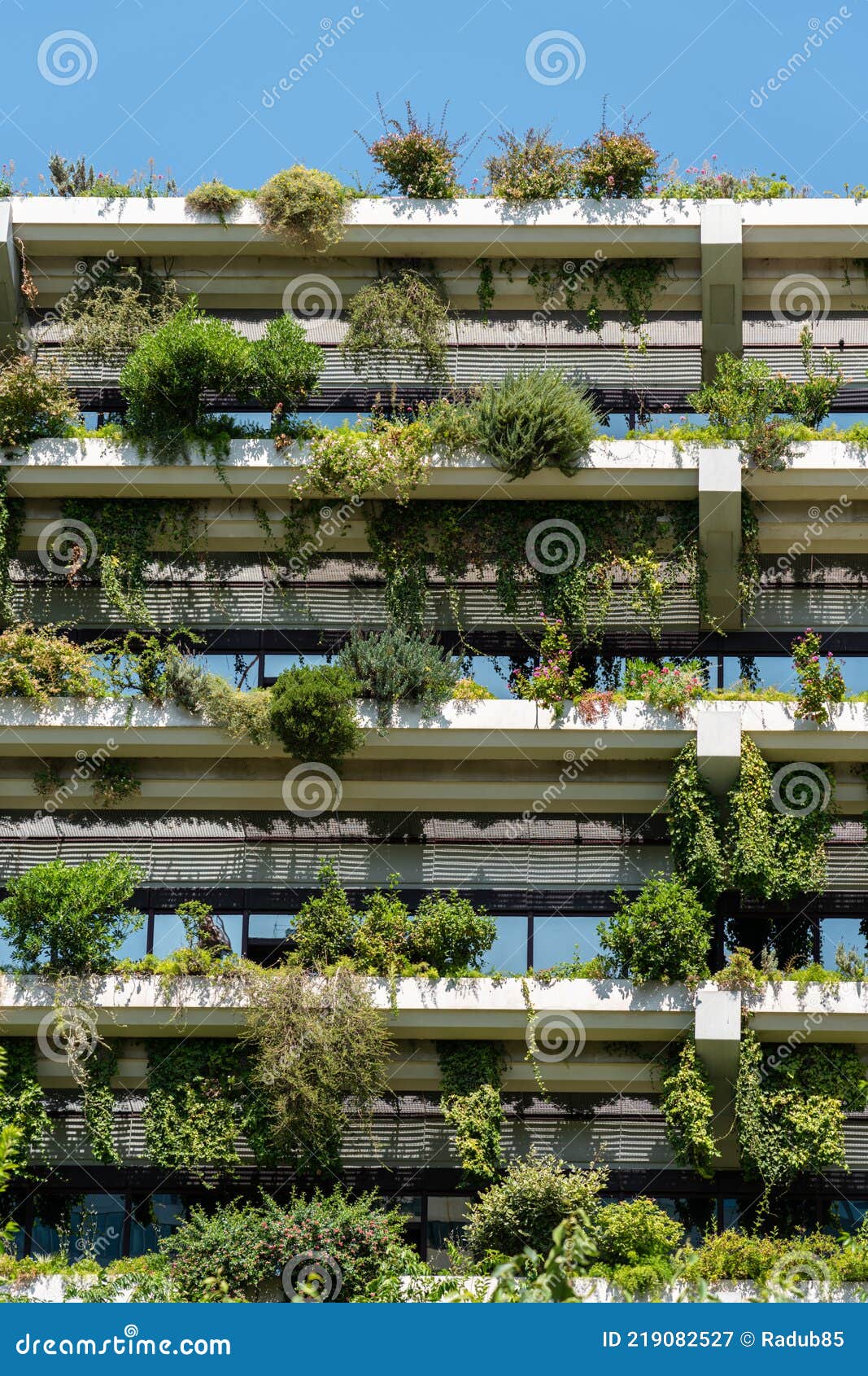 Green Building Facade Details in Barcelona Stock Image - Image of ...