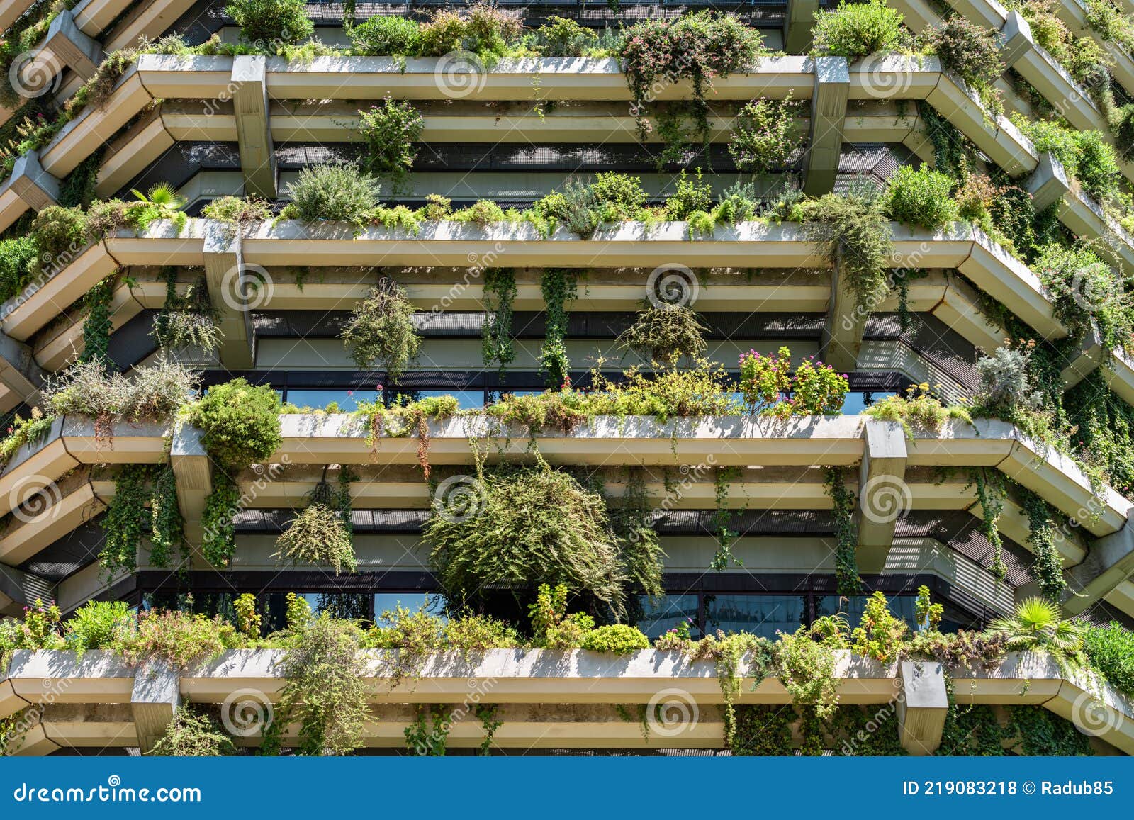 Green Building Facade Details in Barcelona Stock Photo - Image of spain ...