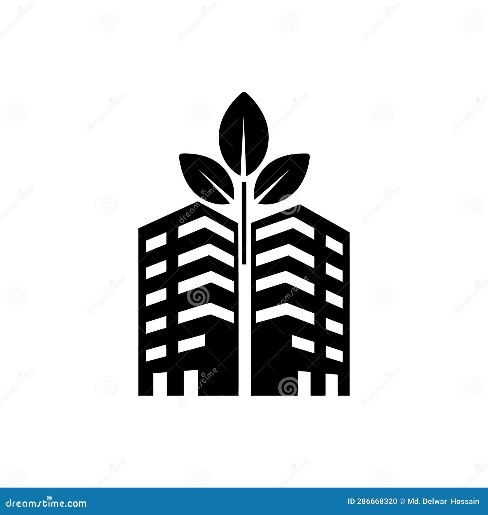 Green building icon stock illustration. Illustration of conscious ...
