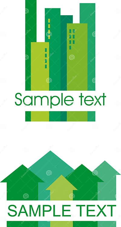 Green building icons. stock vector. Illustration of downtown - 8259883