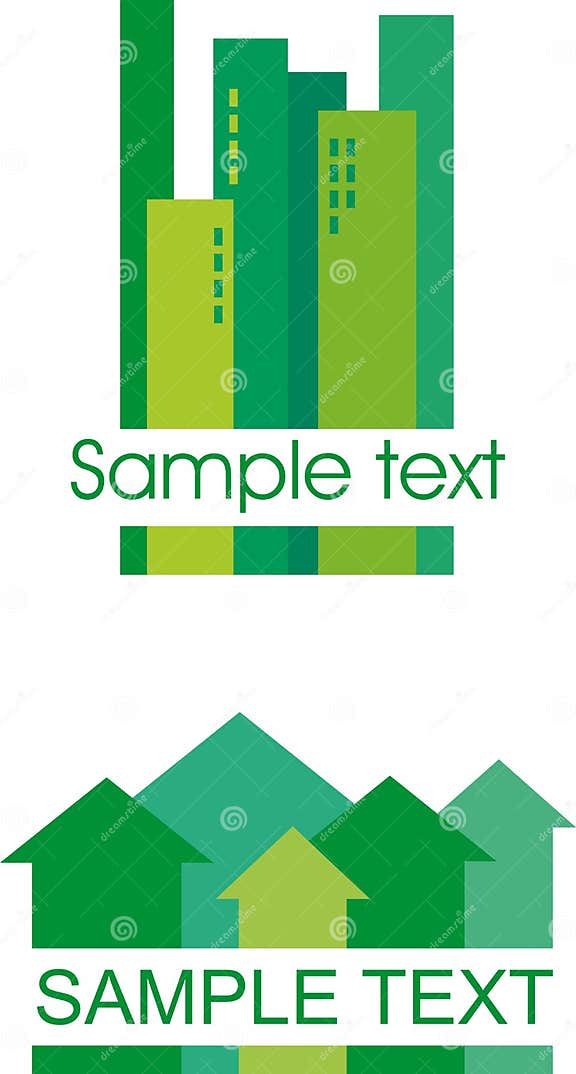 Green building icons. stock vector. Illustration of downtown - 8259883