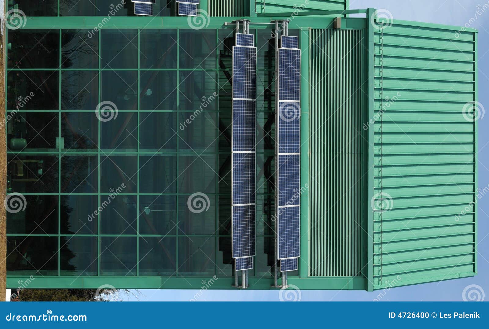 Green Building with Solar Panels Stock Photo - Image of energy ...