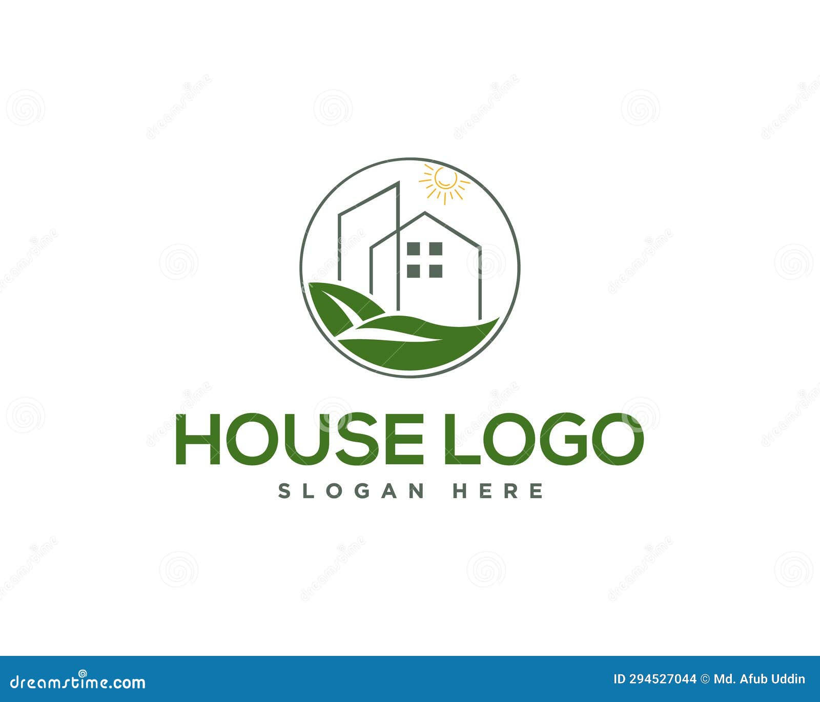 Green Building Vector Logo Design. Stock Vector - Illustration of label ...