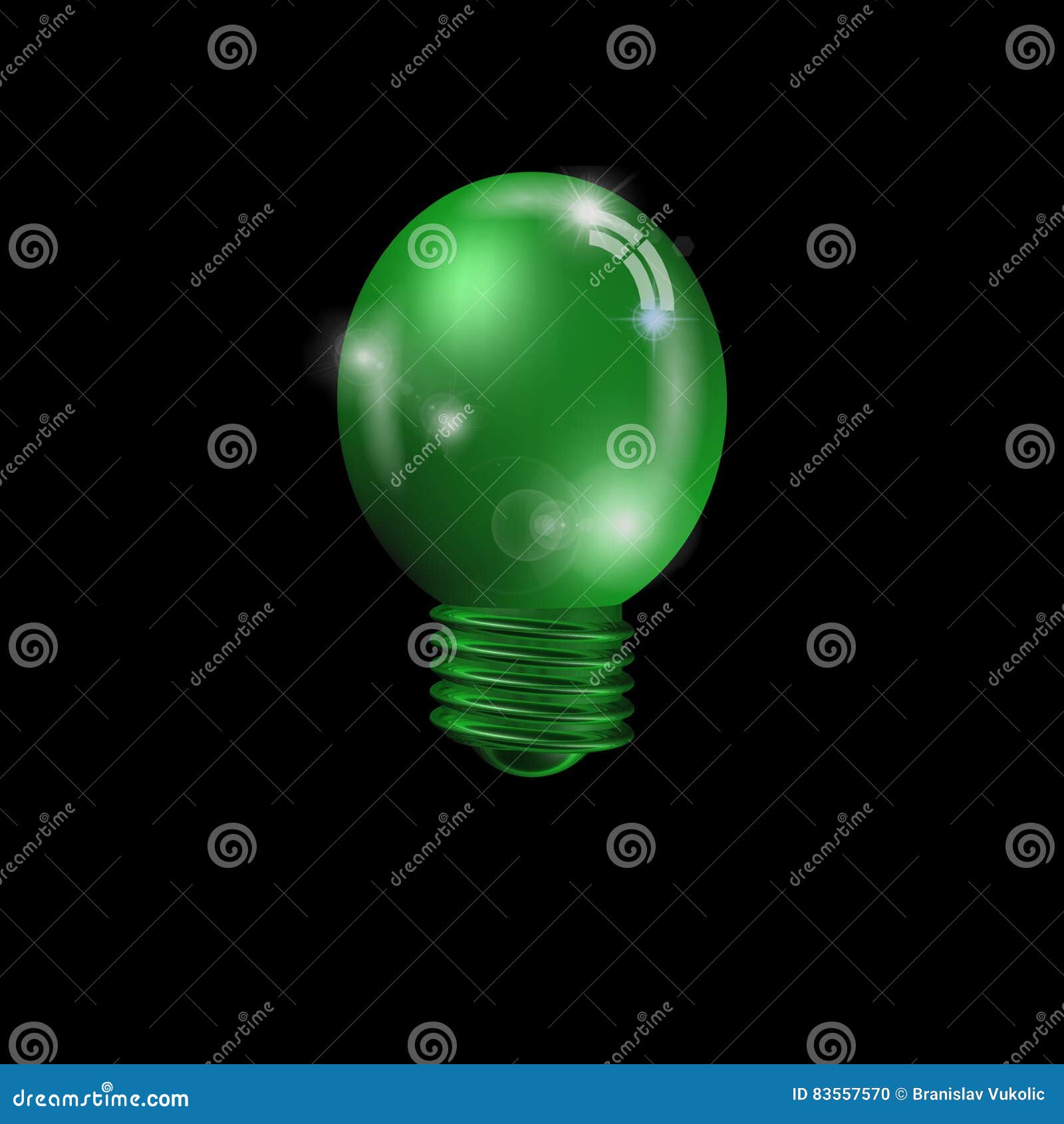 Green bulb,3D illustration stock illustration. Illustration of style ...