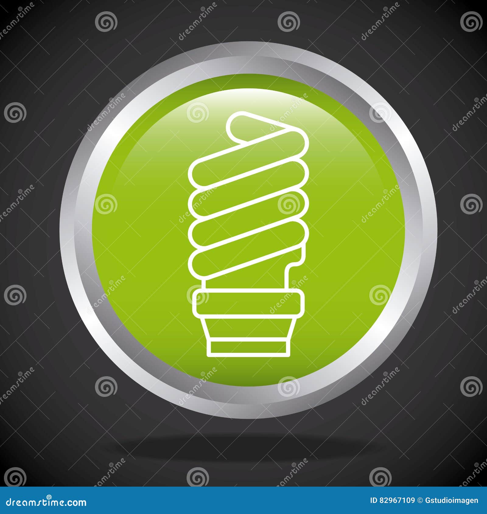 Green bulb light icon stock illustration. Illustration of light - 82967109