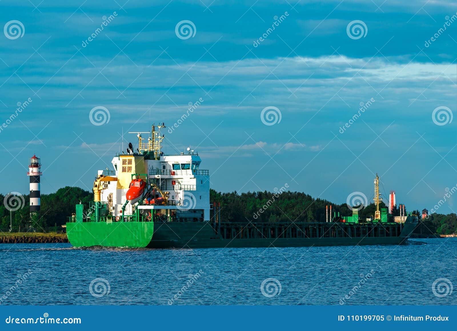 Green cargo ship stock image. Image of baltic, commercial - 110199705