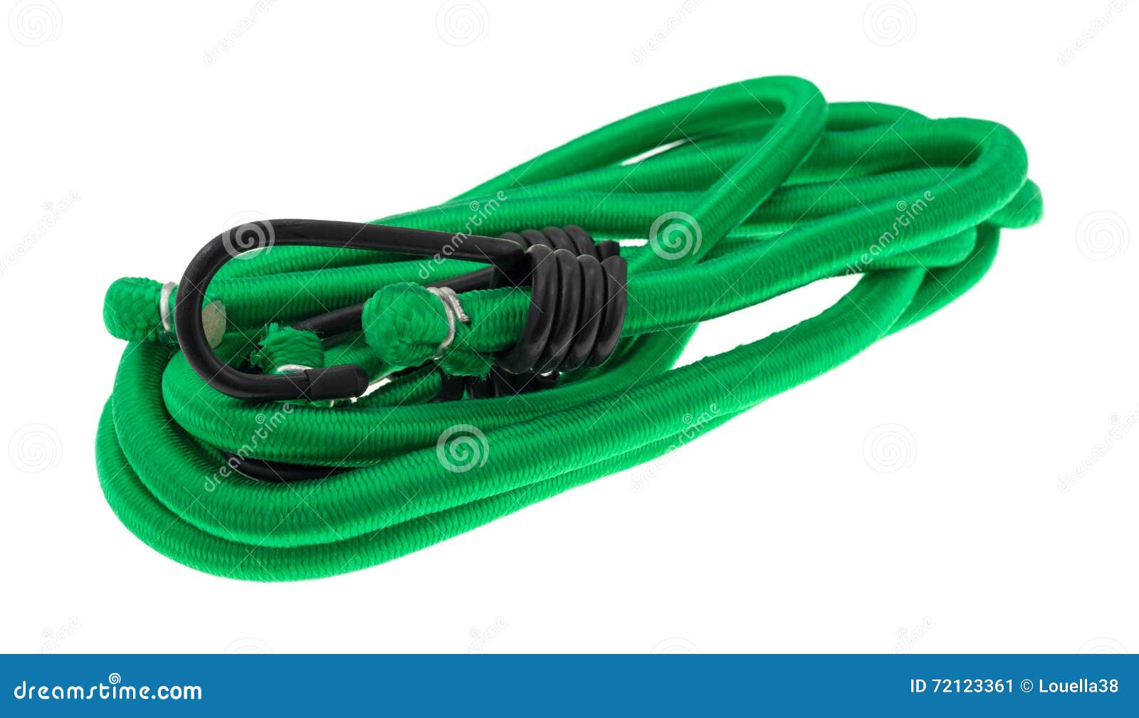 Green Bungee Cords on a White Background Stock Image - Image of ...