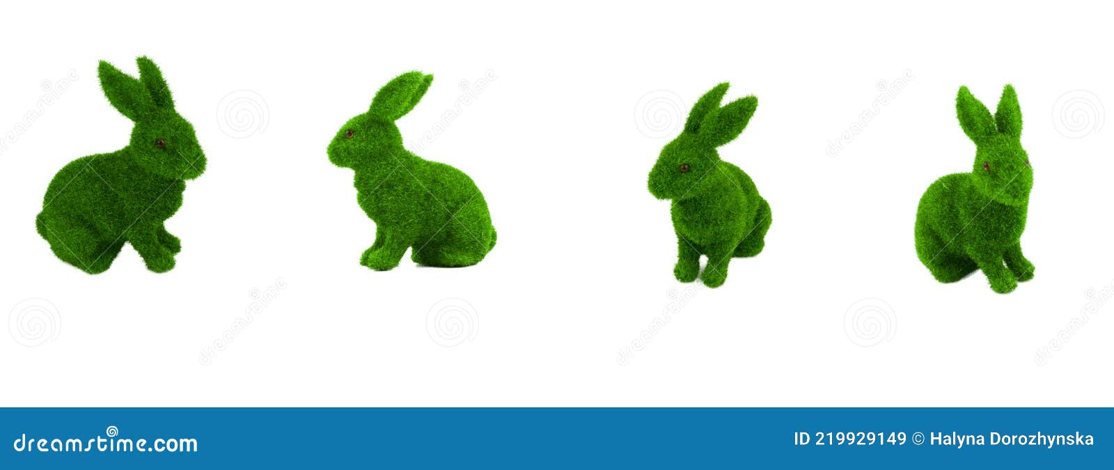 Green Bunny Isolated on a White Background. Stock Illustration ...