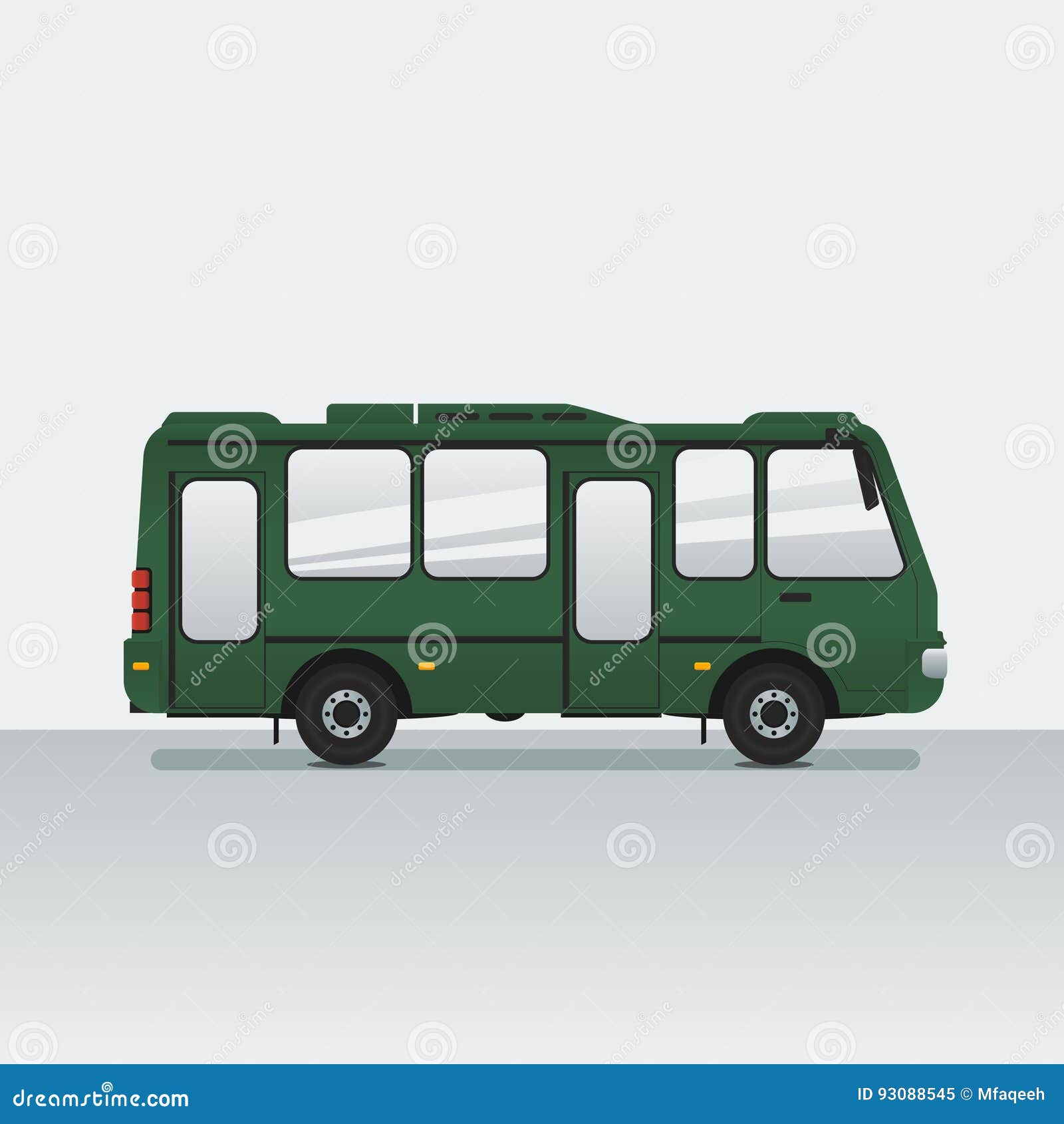 Side View Green Bus Vector Illustration Stock Vector - Illustration of ...