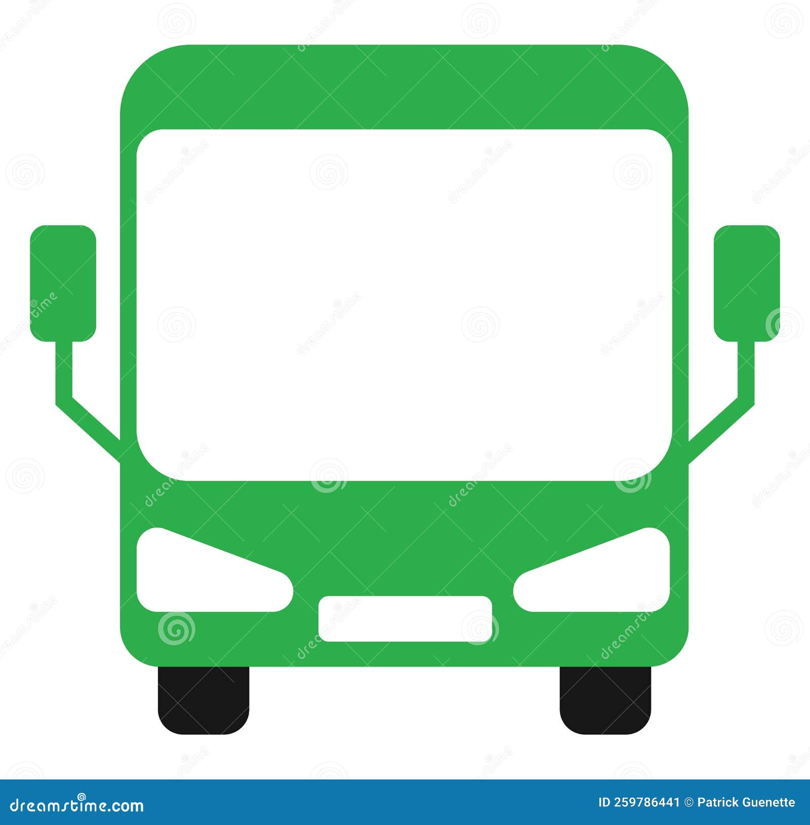 Green bus, icon stock vector. Illustration of public - 259786441