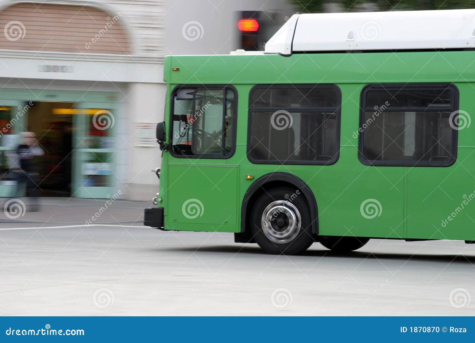 Green bus on the street stock photo. Image of destination - 1870870