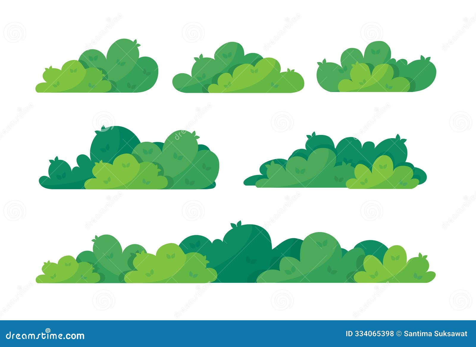 Green Bush Blossom. Grass Bush Vector Illustration Stock Vector ...