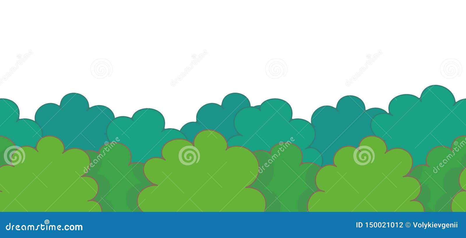 Green bush Border stock vector. Illustration of fence - 150021012