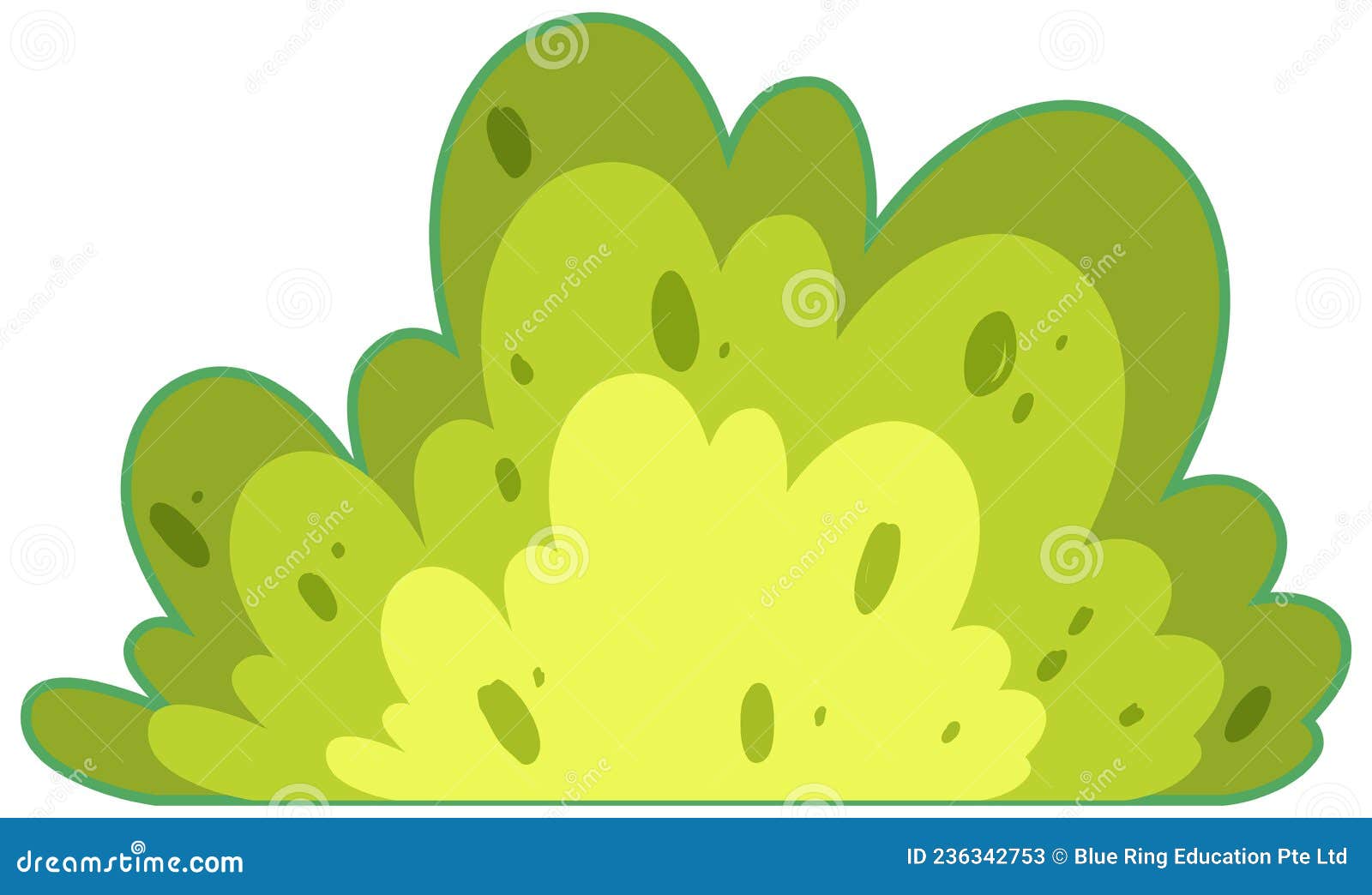 Green Bush in Cartoon Style Stock Vector - Illustration of outdoor ...