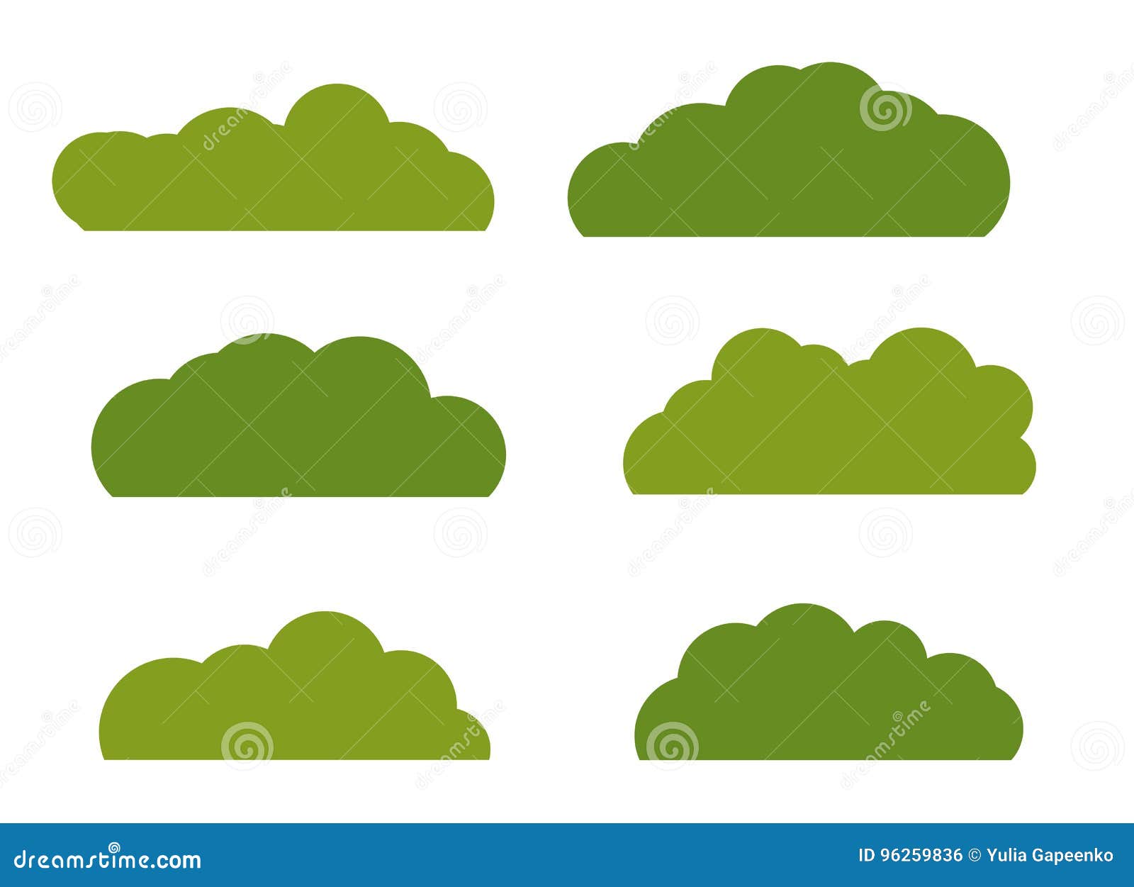 Green Bush Landscape Flat Icon Isolated on White Background. Vec Stock ...