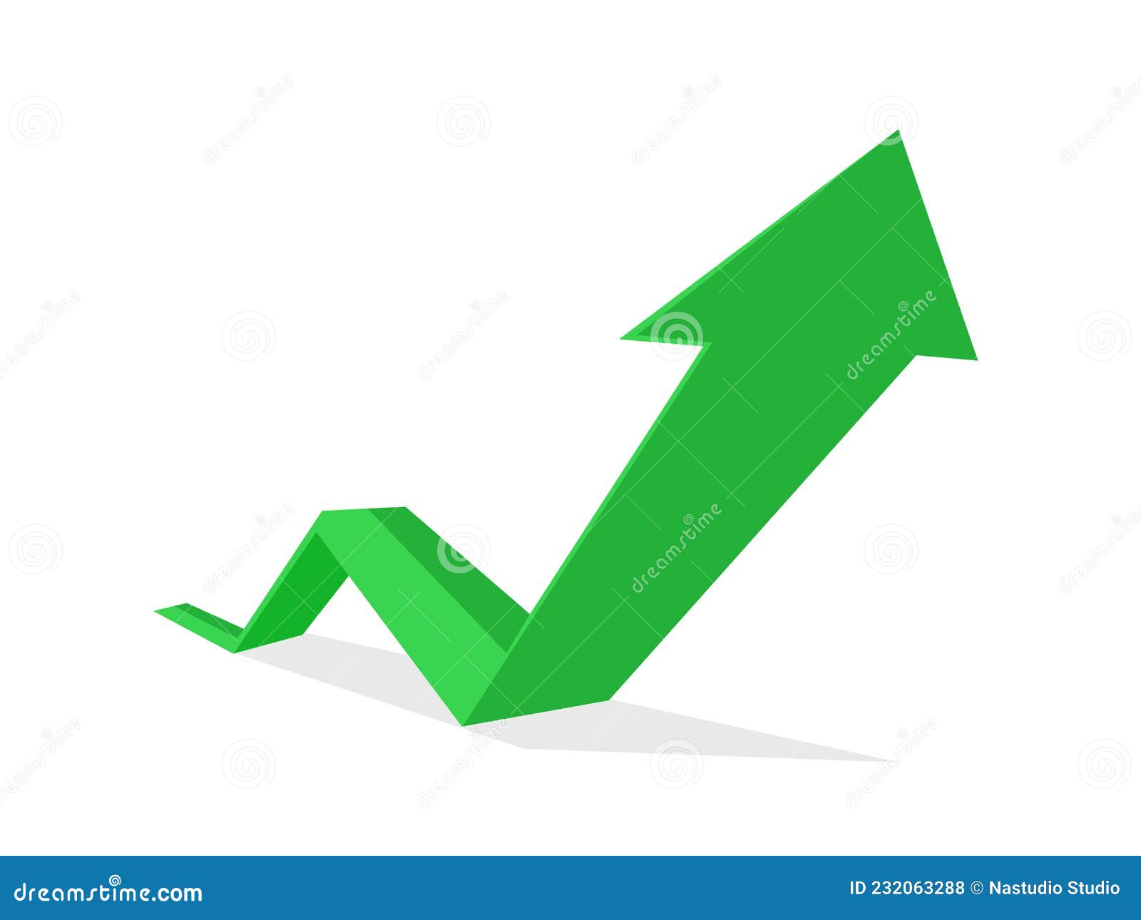 The Green Business Arrow is Going Up. Growth Concept Stock Vector ...
