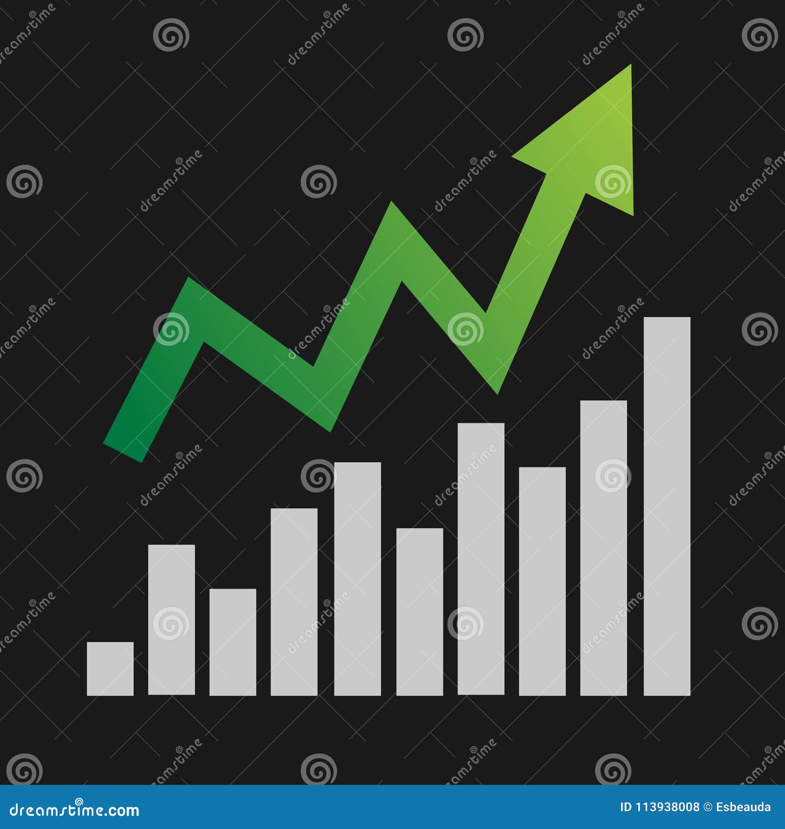 Green Business Arrow Going Up Stock Vector - Illustration of rise ...