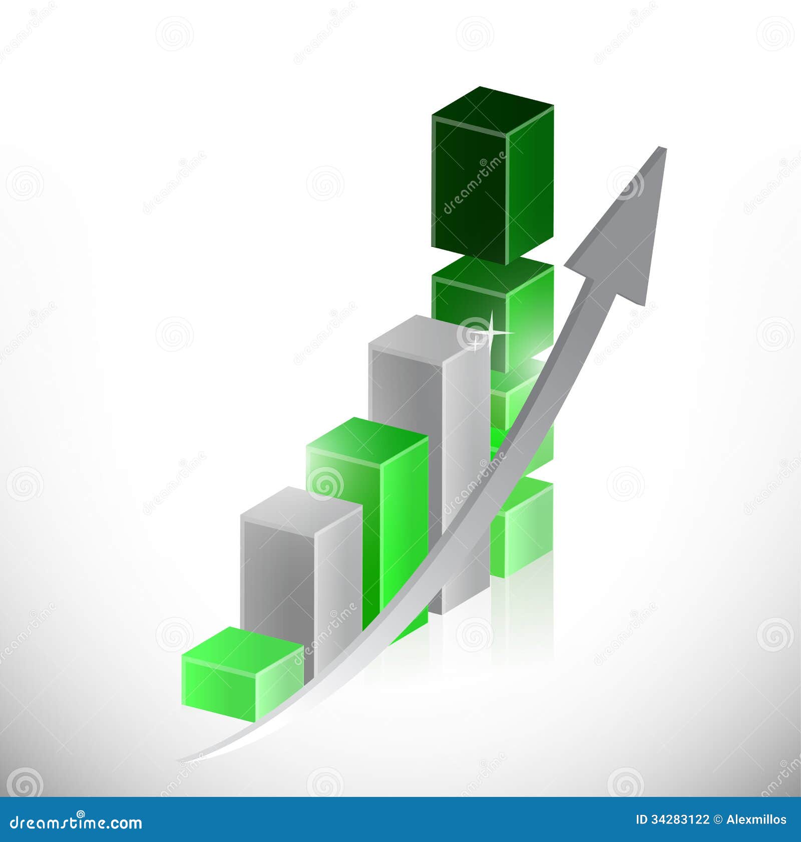 Green Business Graph and Arrow Illustration Stock Illustration ...