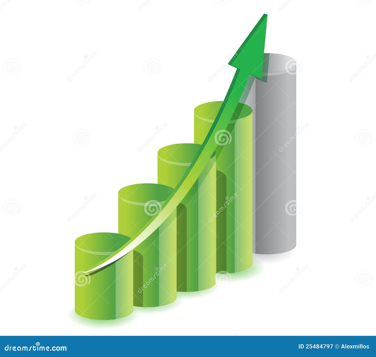Green Business Graph Illustration Stock Vector - Illustration of ...