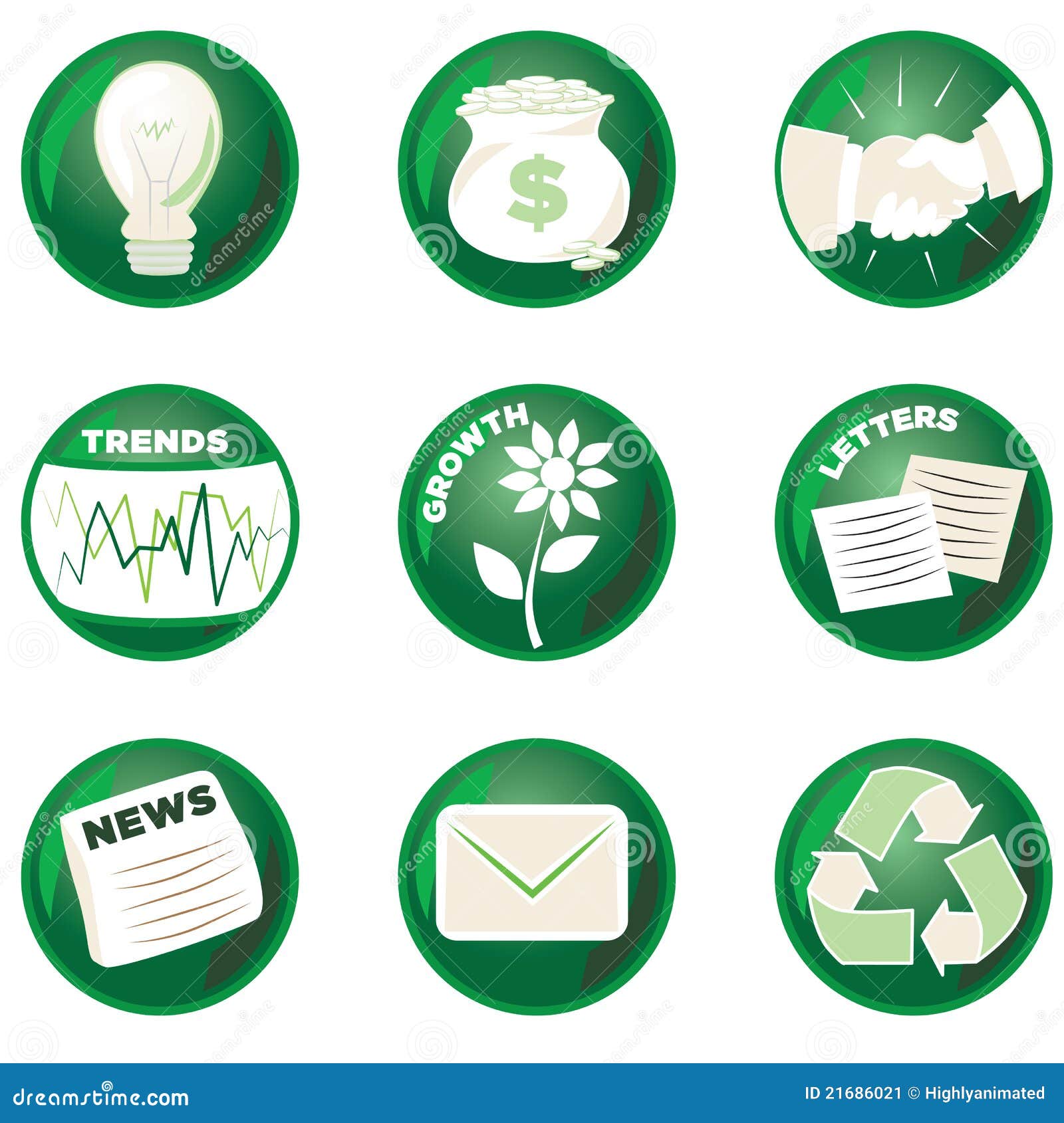Green Business Icons stock illustration. Illustration of flower - 21686021