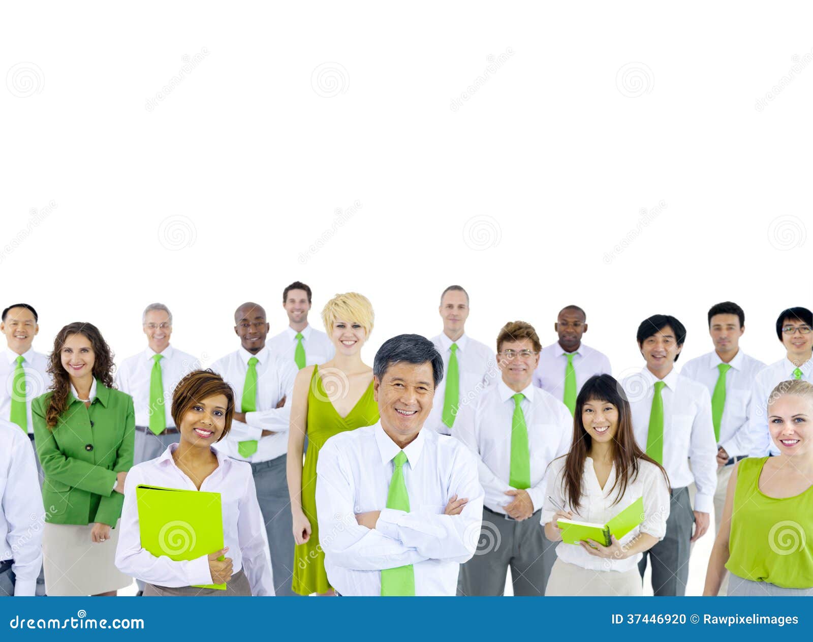 Green Business Meeting on White Background Stock Photo - Image of ...