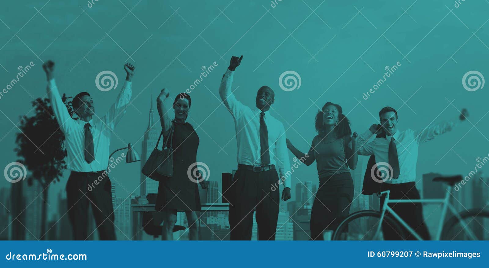 Green Business People Celebrating Successful Concept Stock Image ...