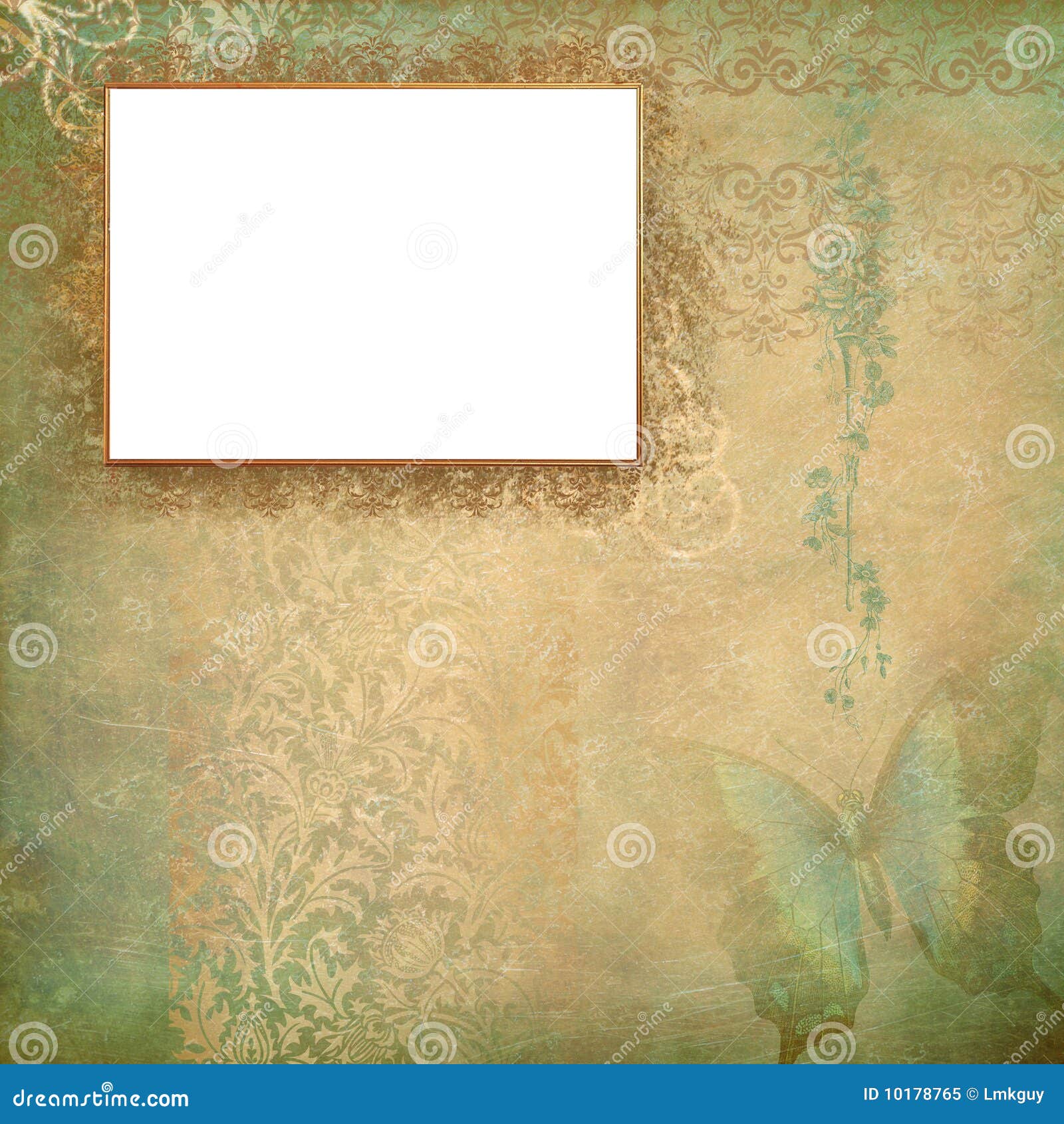 Green Butterfly Frame stock illustration. Illustration of decorative ...