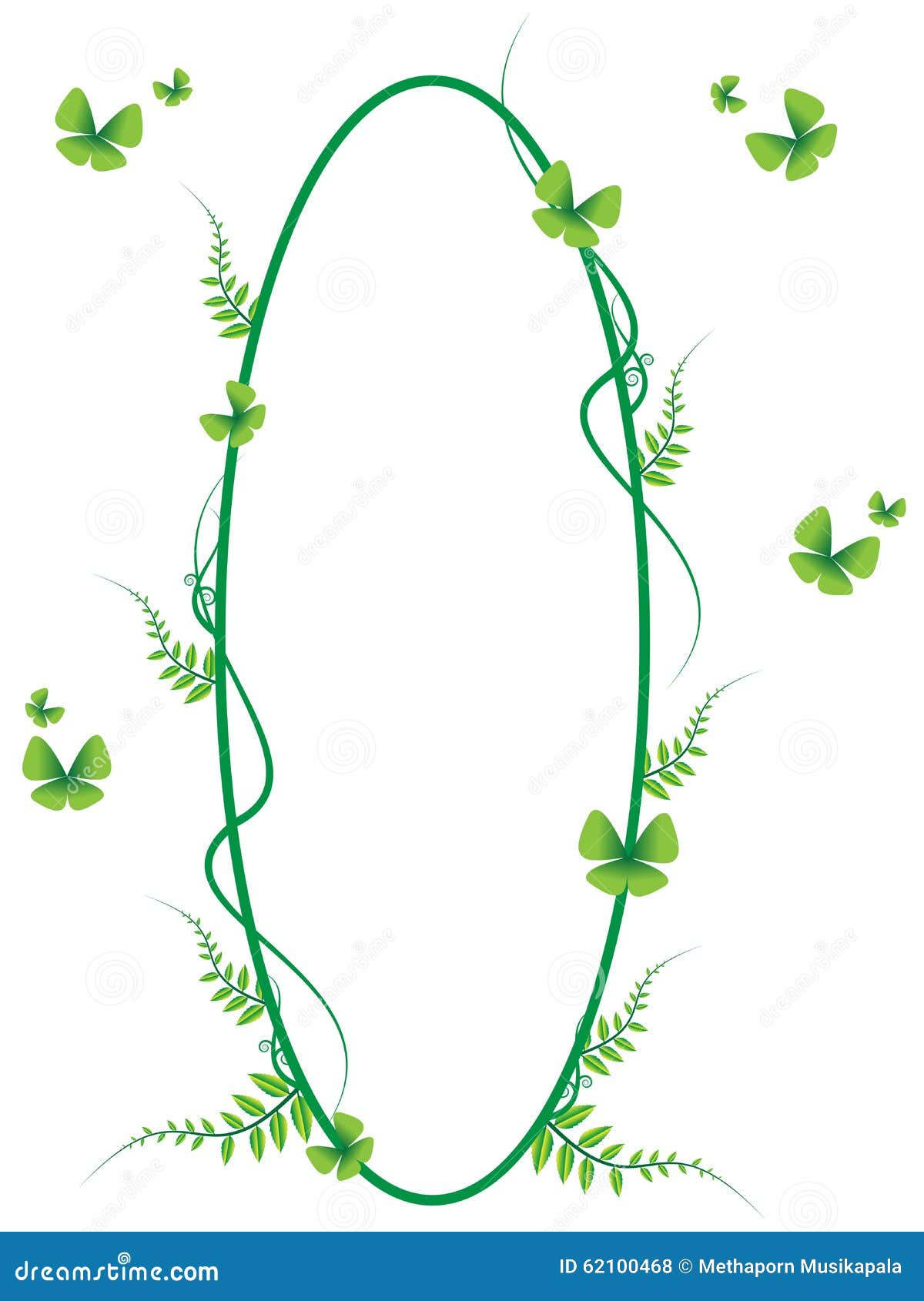 Green Butterfly Frame Vector and Illustration 01 Stock Vector ...