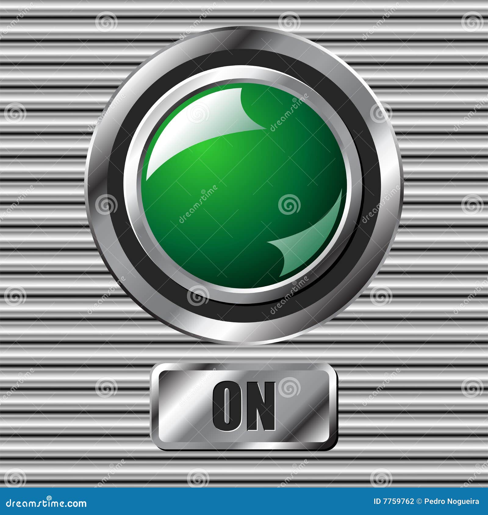 Green on button stock vector. Illustration of icons, vector - 7759762