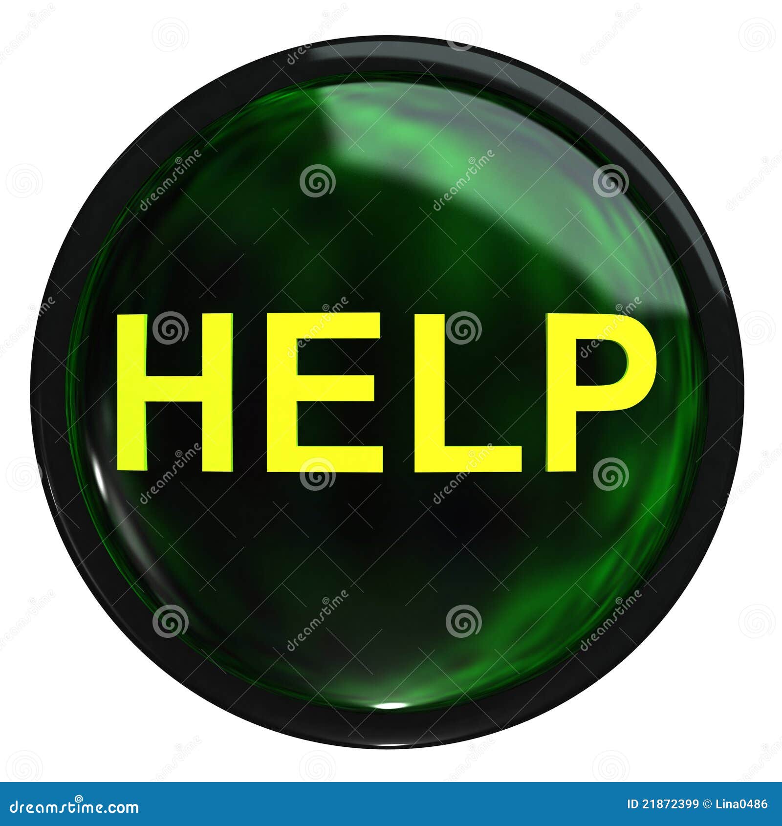 The green button help stock illustration. Illustration of electronic ...