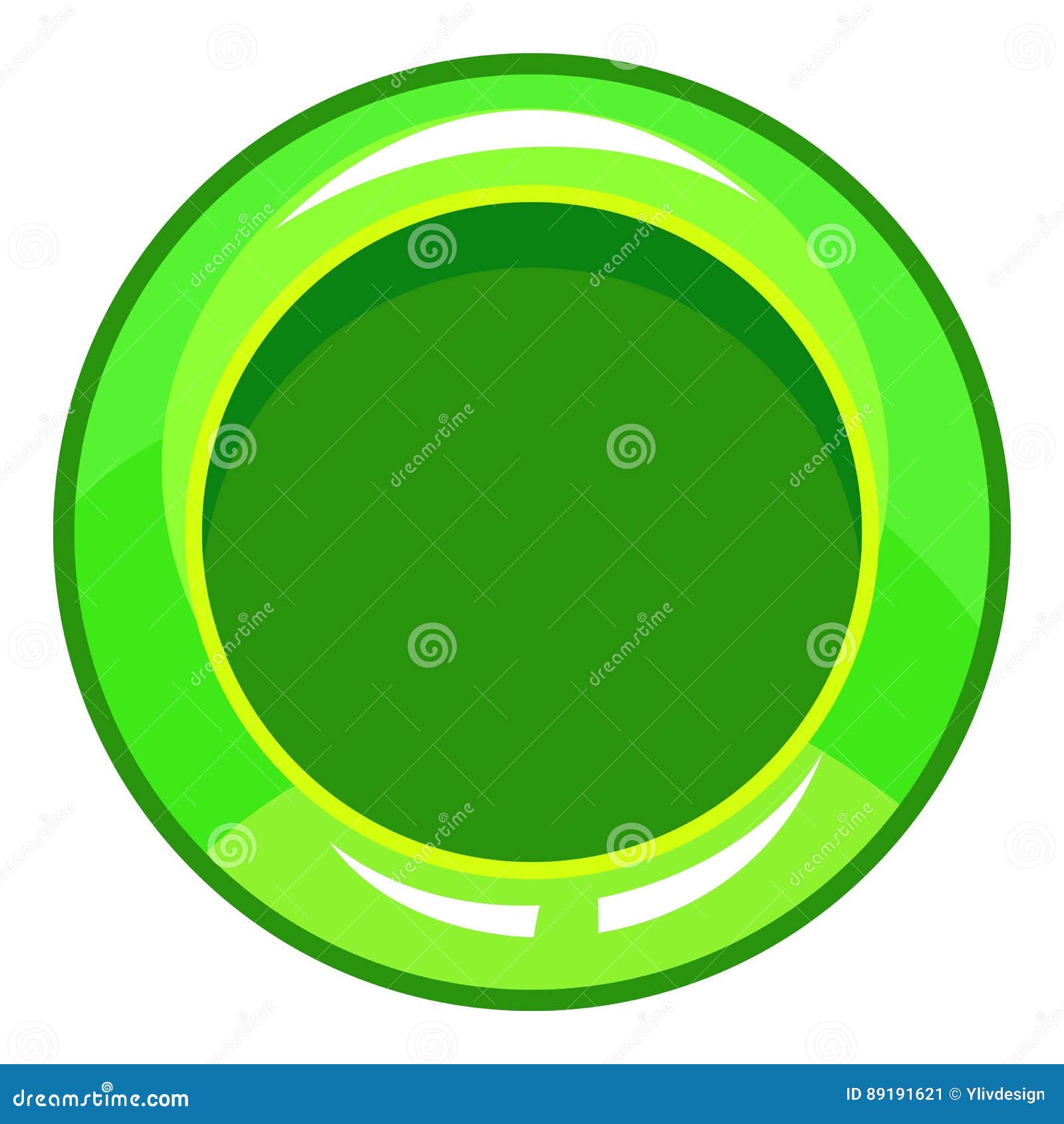 Green Button Icon, Cartoon Style Stock Vector - Illustration of round ...