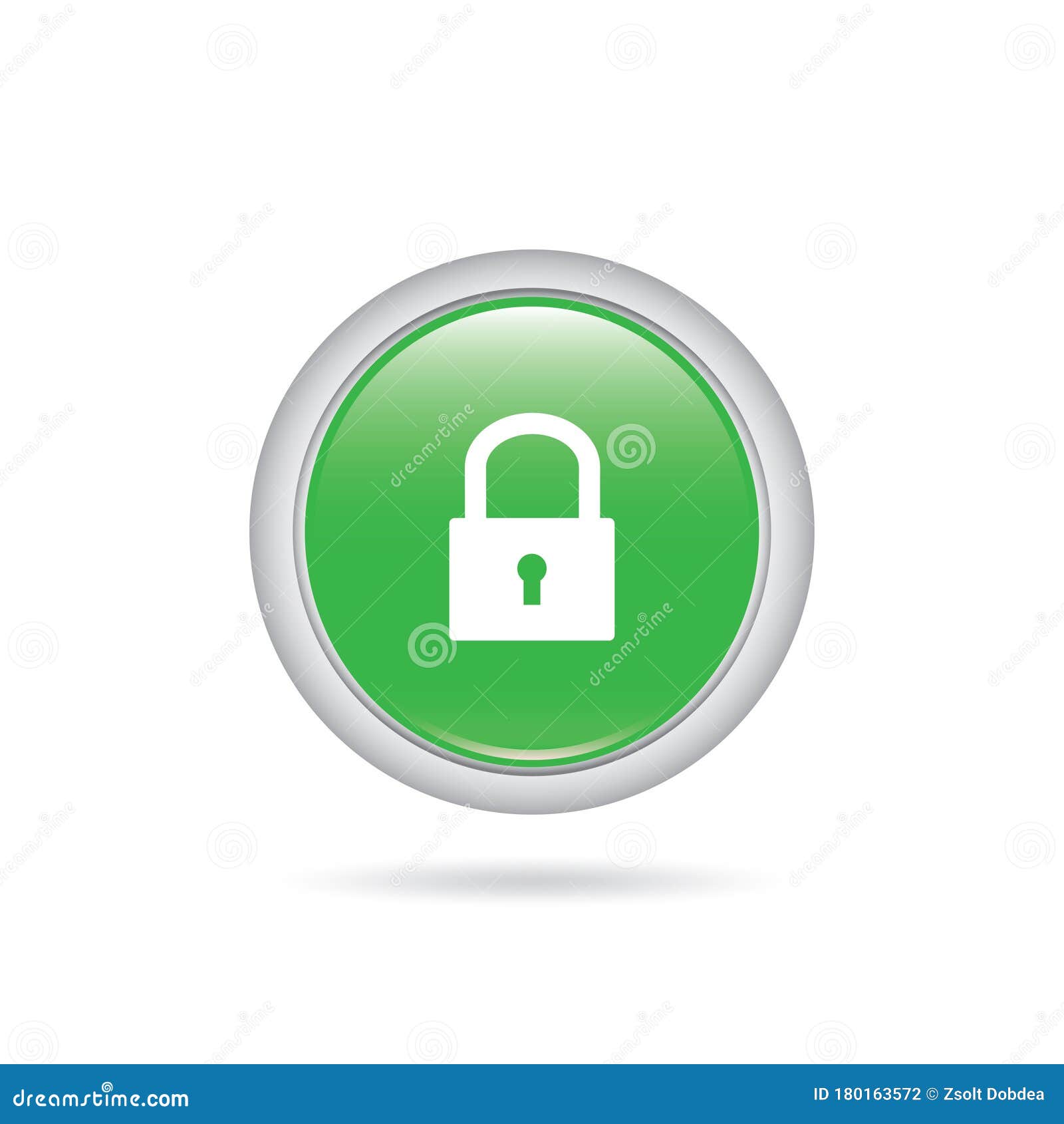 Green Button Icon. Vector Design Isolated on White Background Stock ...