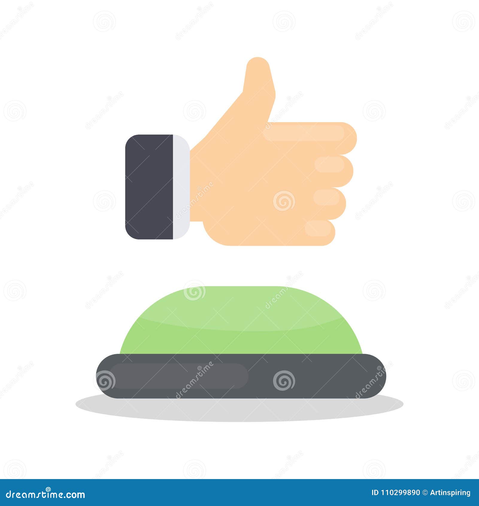 Green button like. stock vector. Illustration of confirm - 110299890